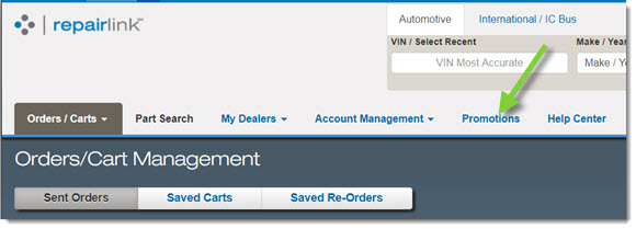 Viewing Part Discount Promotions in RepairLink Shop – Help Center